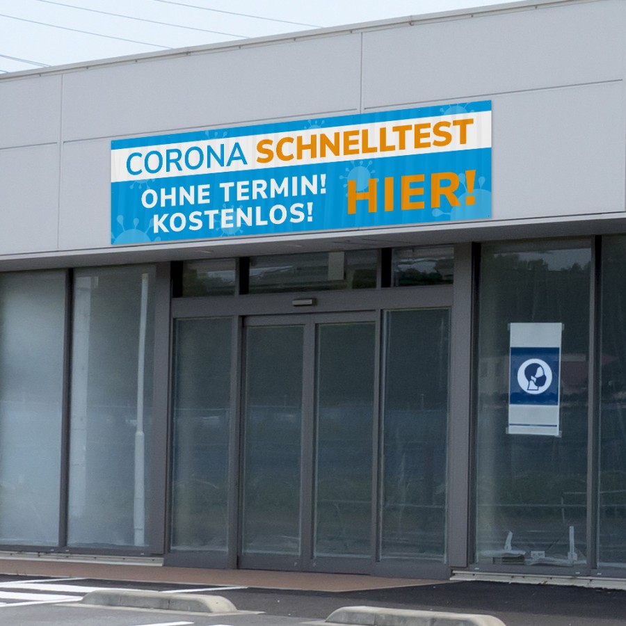 Schnelltest Plane Frontlit oder Mesh Banner inklusive Saum & Ösen